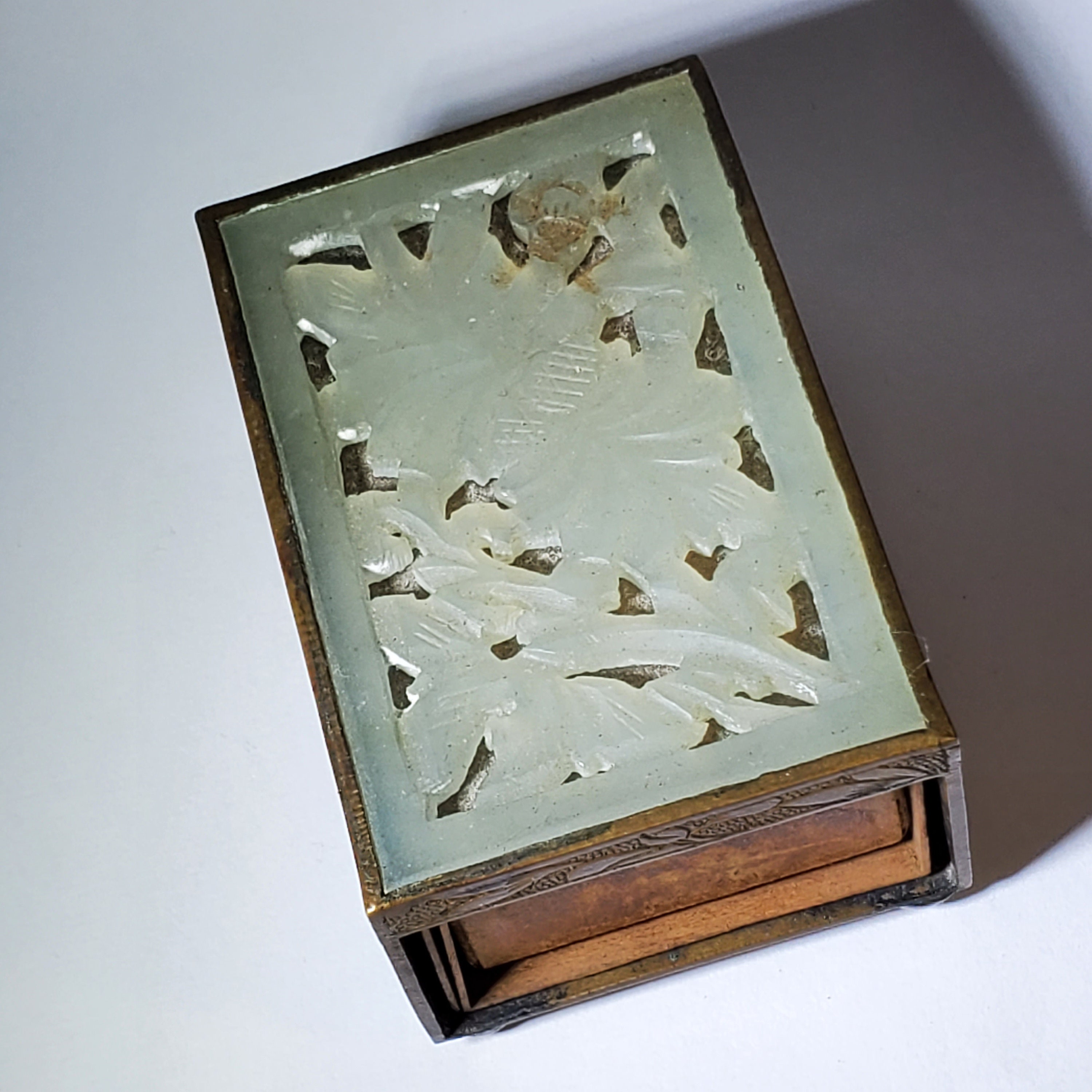 Vintage! Chinese Carved Jade Matchbox Holder Case - Etsy