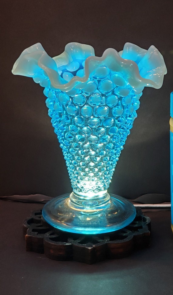 Gorgeous Vintage Cobalt Blue Fluted Glass Ruffled Vase by | Etsy