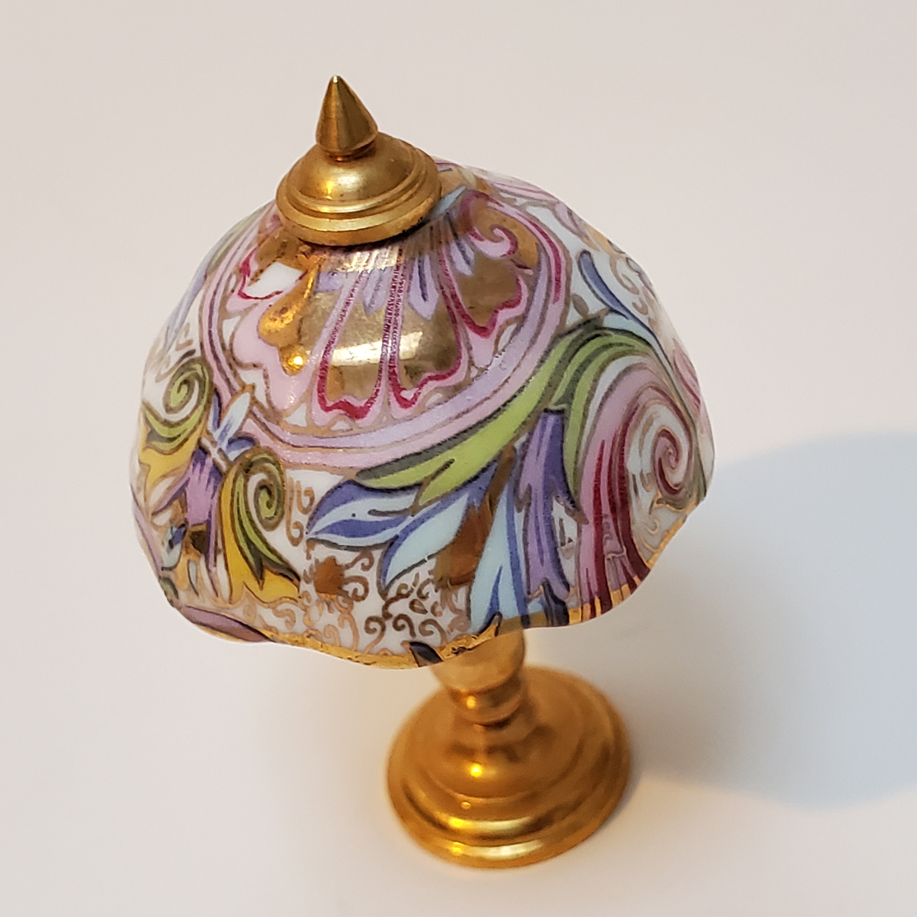 Stunning Reutter Miniature Dollhouse Porcelain Lamp/ Tiffany Inspired ...