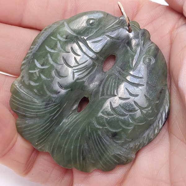 Fish Jade Pendant - Etsy