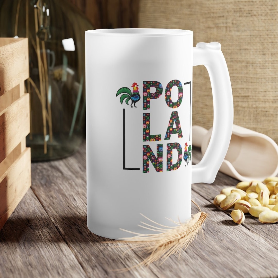 Poland Frosted Glass Beer Mug, Poland Beer Mug, Polish Heritage, Beer ...