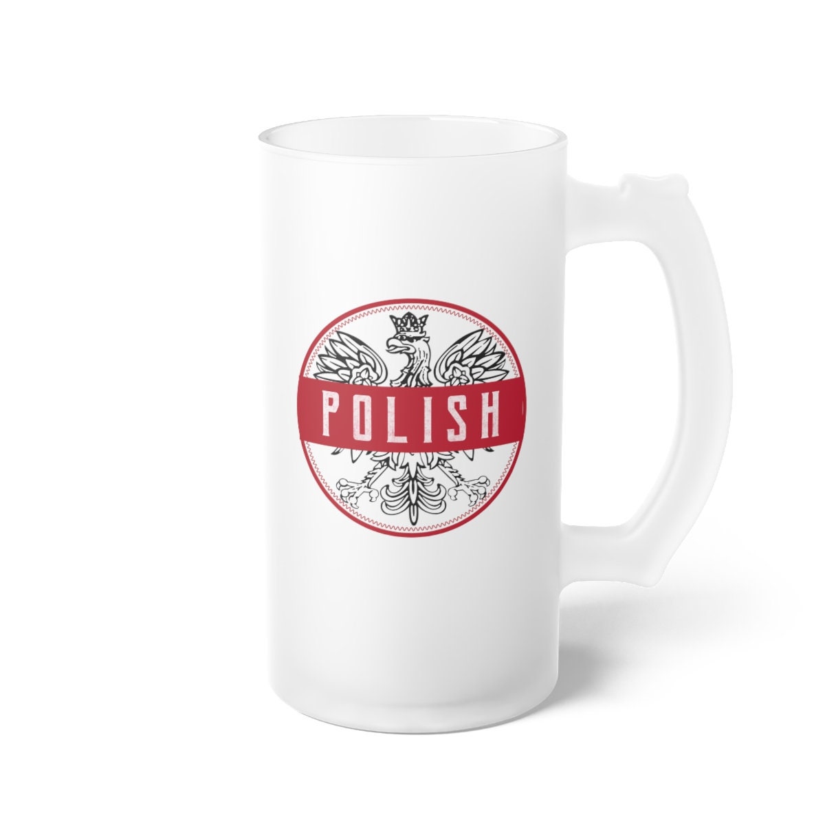 Polish Eagle Frosted Glass Beer Mug, Beer Glass, Beer Mug Poland, Gift ...