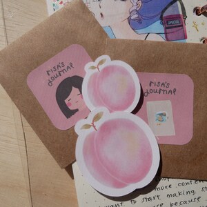 3 PCS Peach Sticker matte, 2 Sizes: Cute Stickers for Planners, Bullet ...