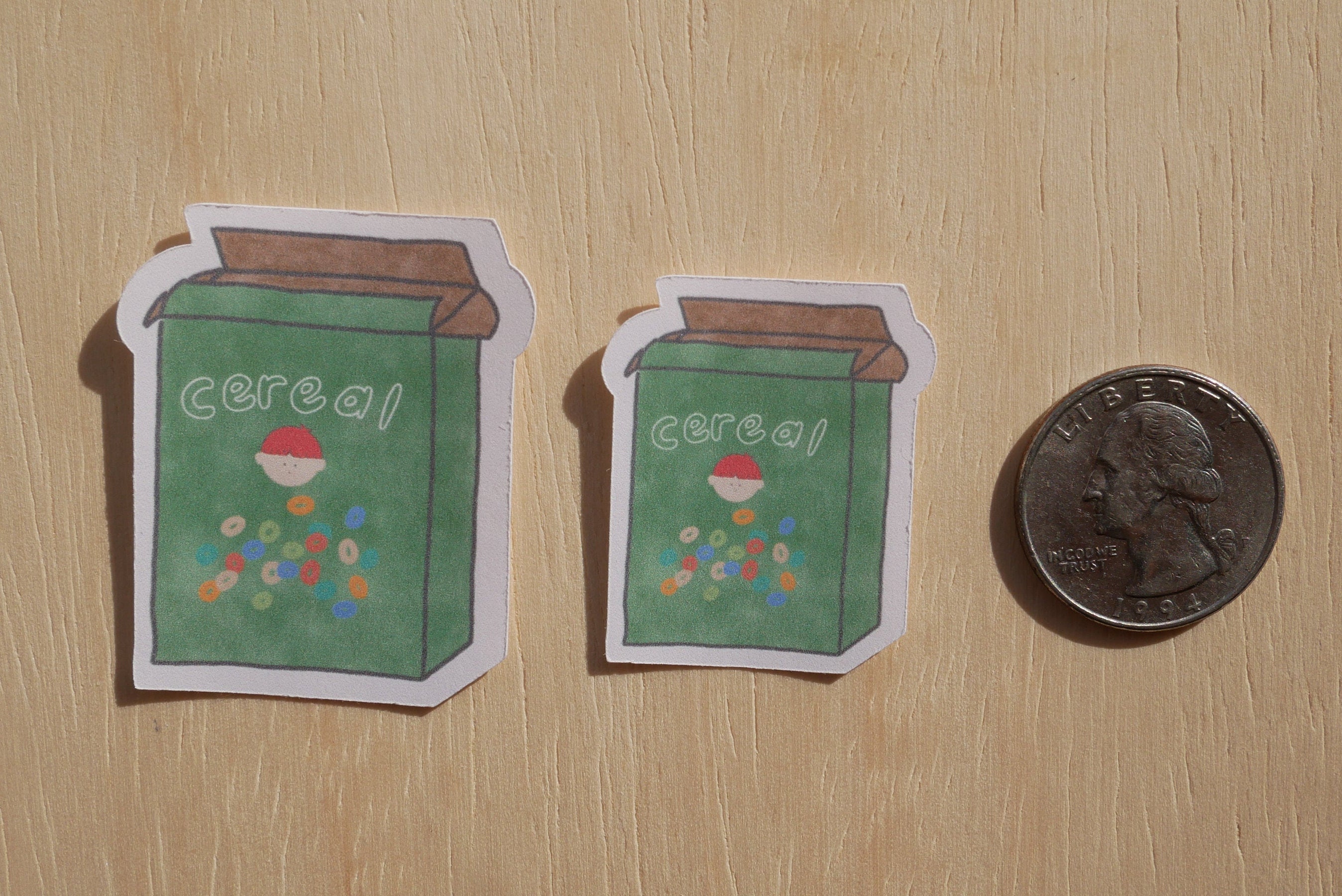 3 PCS Cereal Box Sticker (matte, 2 Sizes): Cute Stickers for Planners ...