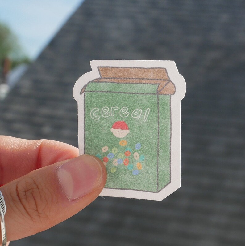 3 PCS Cereal Box Sticker (matte, 2 Sizes): Cute Stickers for Planners ...