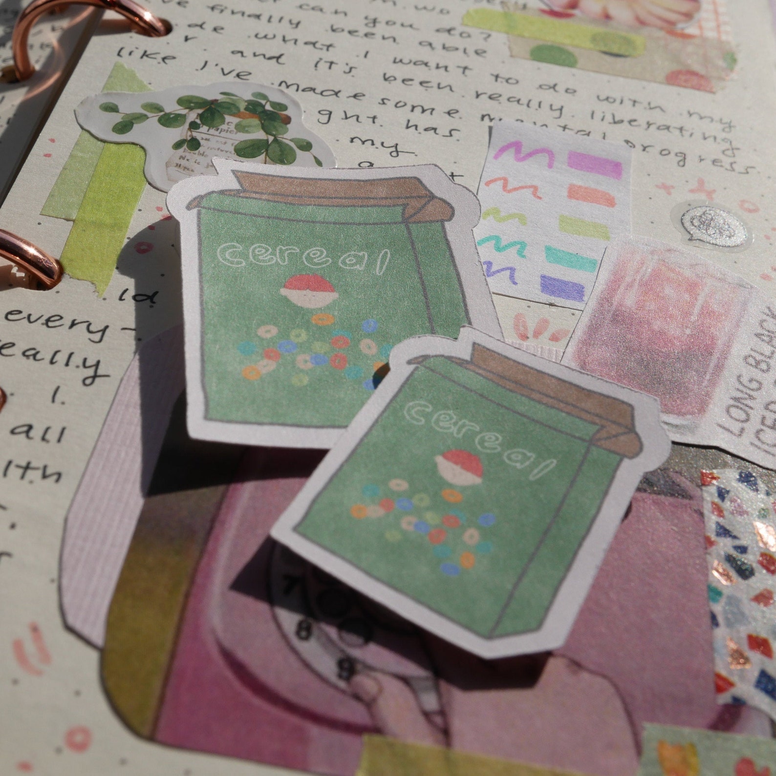 3 PCS Cereal Box Sticker (matte, 2 Sizes): Cute Stickers for Planners ...