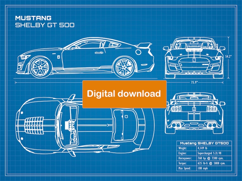 Mustang Gt500 Blueprints
