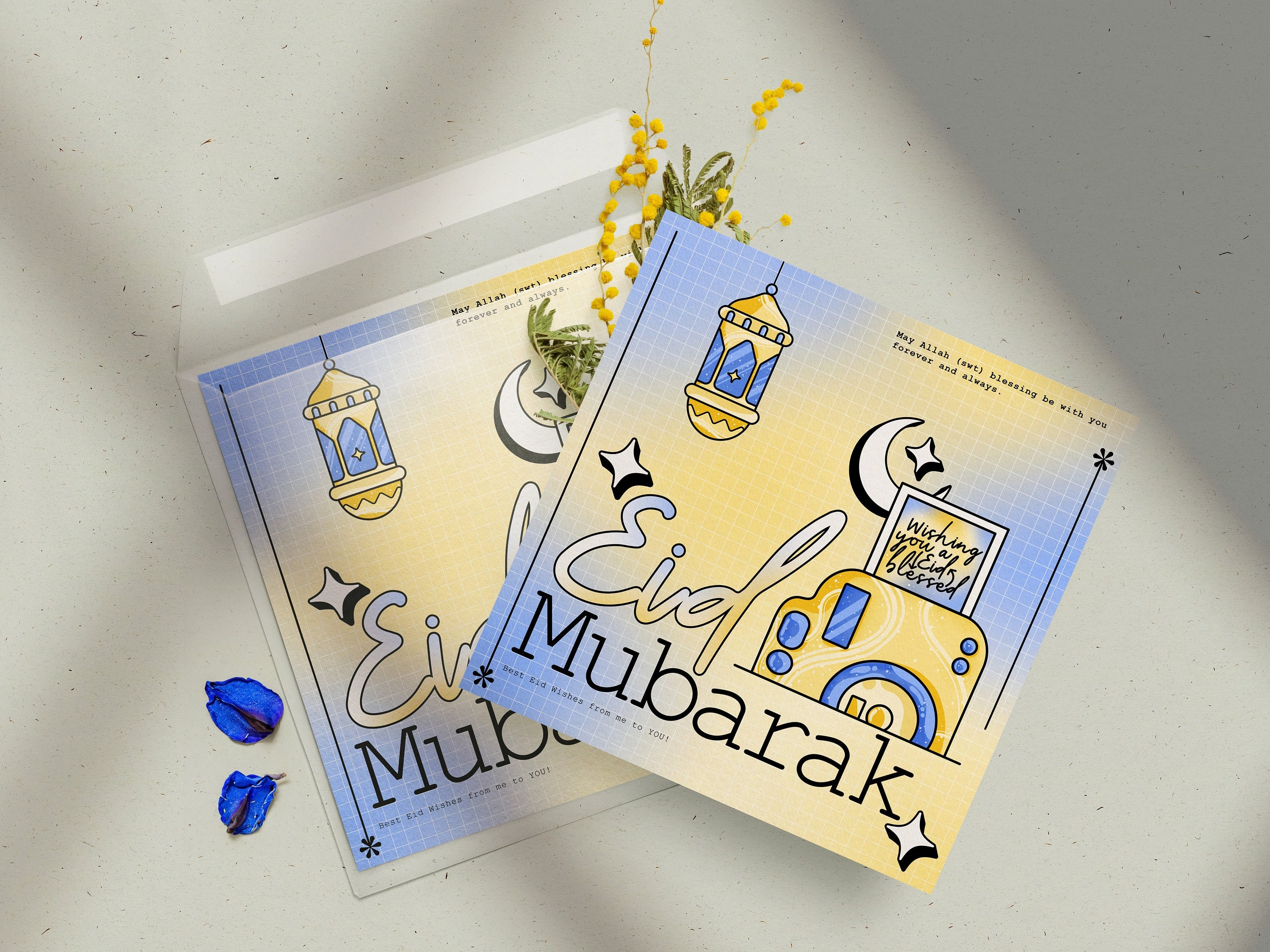 Eid Mubarak Card Modern Eid Card Custom Eid Card Eid - Etsy