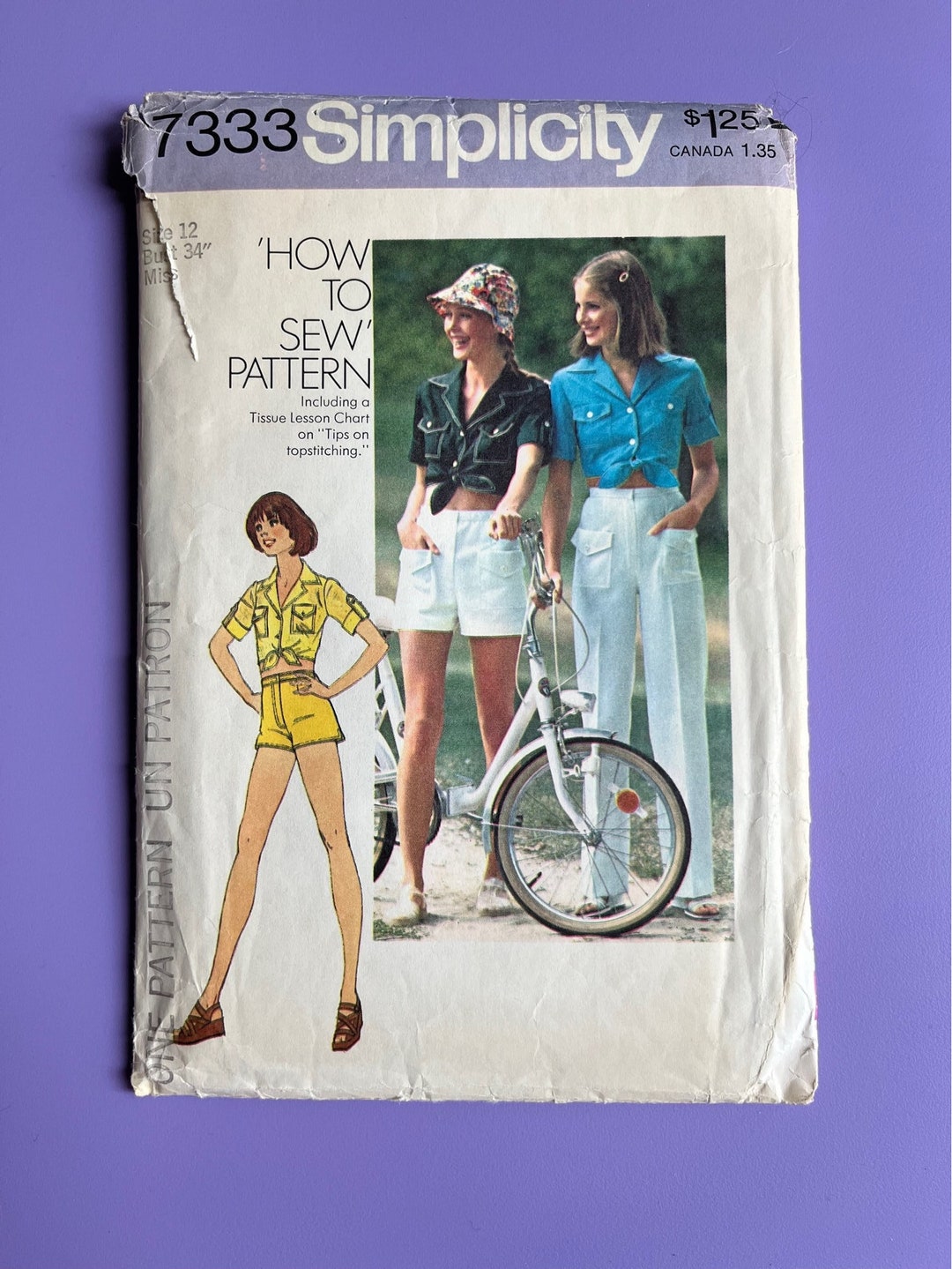 Vintage Simplicity Sewing Pattern for Shorts and Pants 1970s Uncut ...