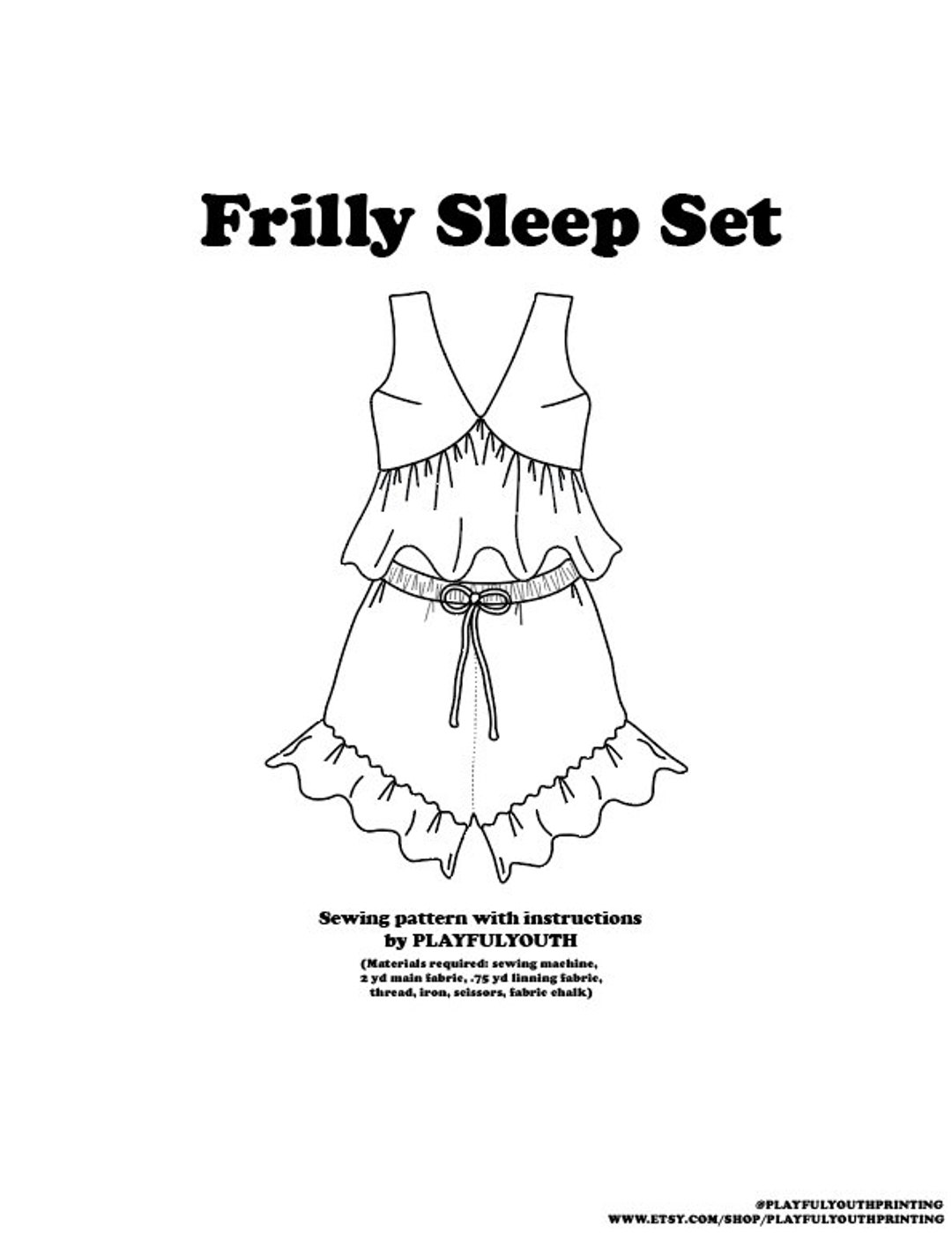 Frilly Sleep Set (XS-XL) - Etsy