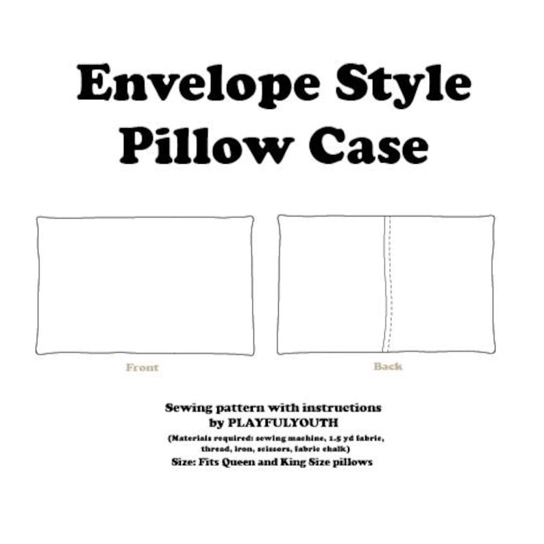 Envelope Style Pillow Case PDF Sewing Pattern - Etsy