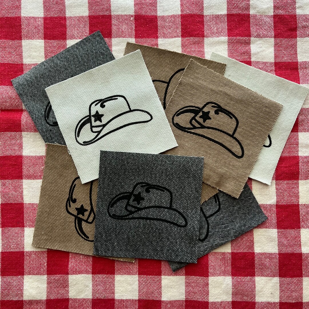 Cowboy Hat Linocut Sew-on Patch - Etsy