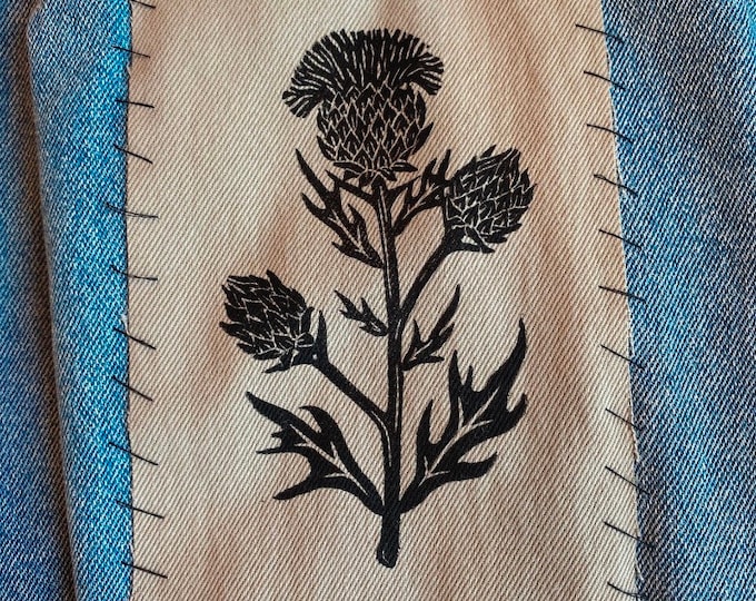 Thistle Linocut Sew-on Patch - Etsy