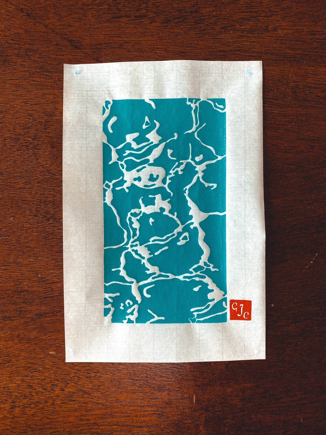 The Pool Original Linocut Print - Etsy