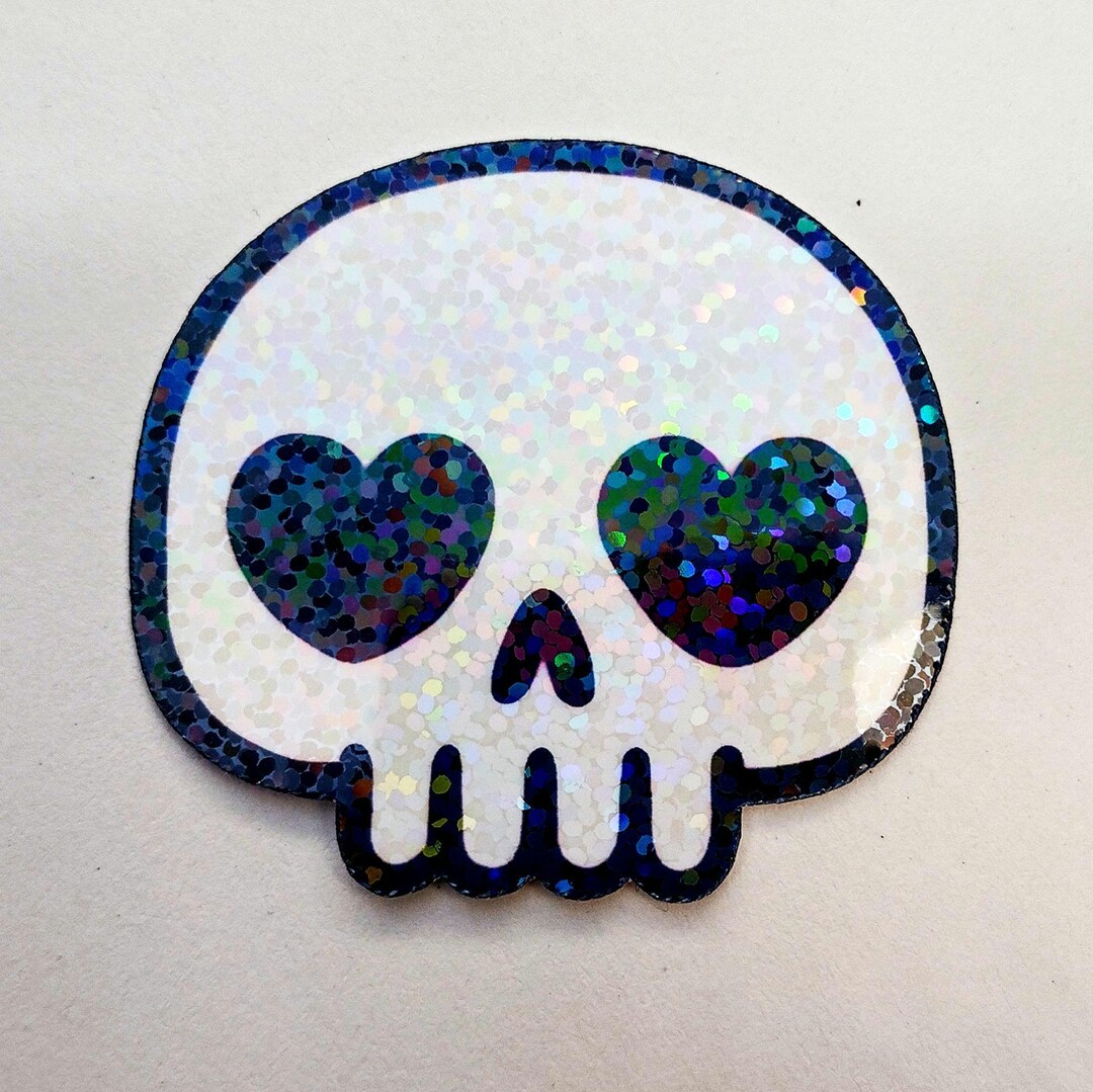 Cute Skull Vinyl Sticker | Waterproof Water-resistant Stickers | for ...