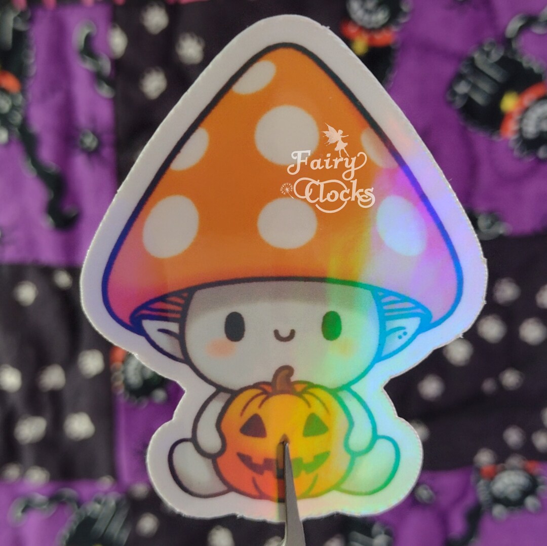 Cute Halloween Goblin With a Jack-o'lantern Vinyl Sticker Waterproof ...