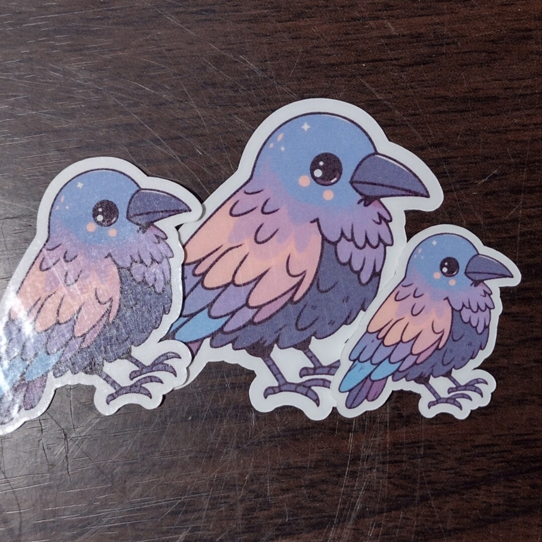 Cute Crow Stickers | Kawaii Crow Sticker for Planners, Journals ...