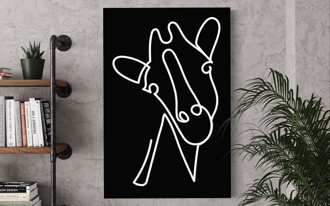 Giraffe Line Art, Giraffe Line Drawing Poster, African Animal Art Print ...