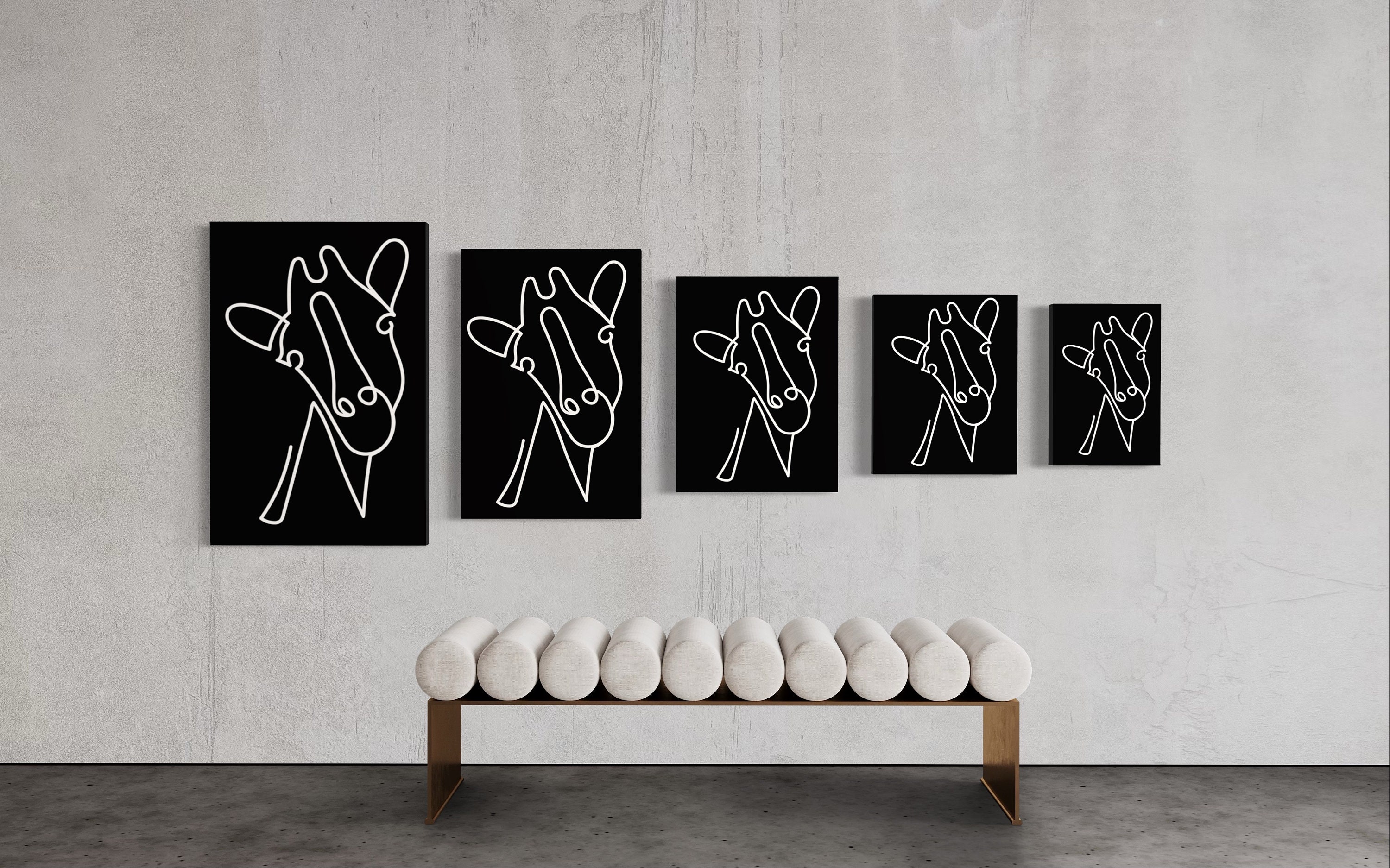 Giraffe Line Art, Giraffe Line Drawing Poster, African Animal Art Print ...