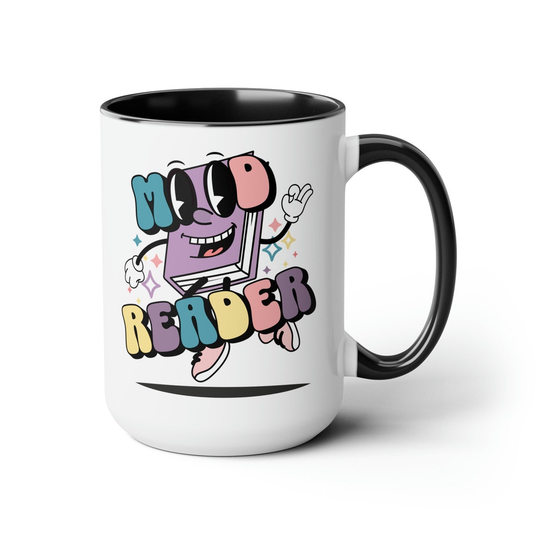 Book Mug Mood Reader Two-tone Coffee Mug 15oz Bookish Merch Book Lovers ...