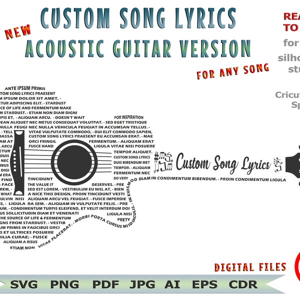 Guitar Svg Lyrics - Etsy
