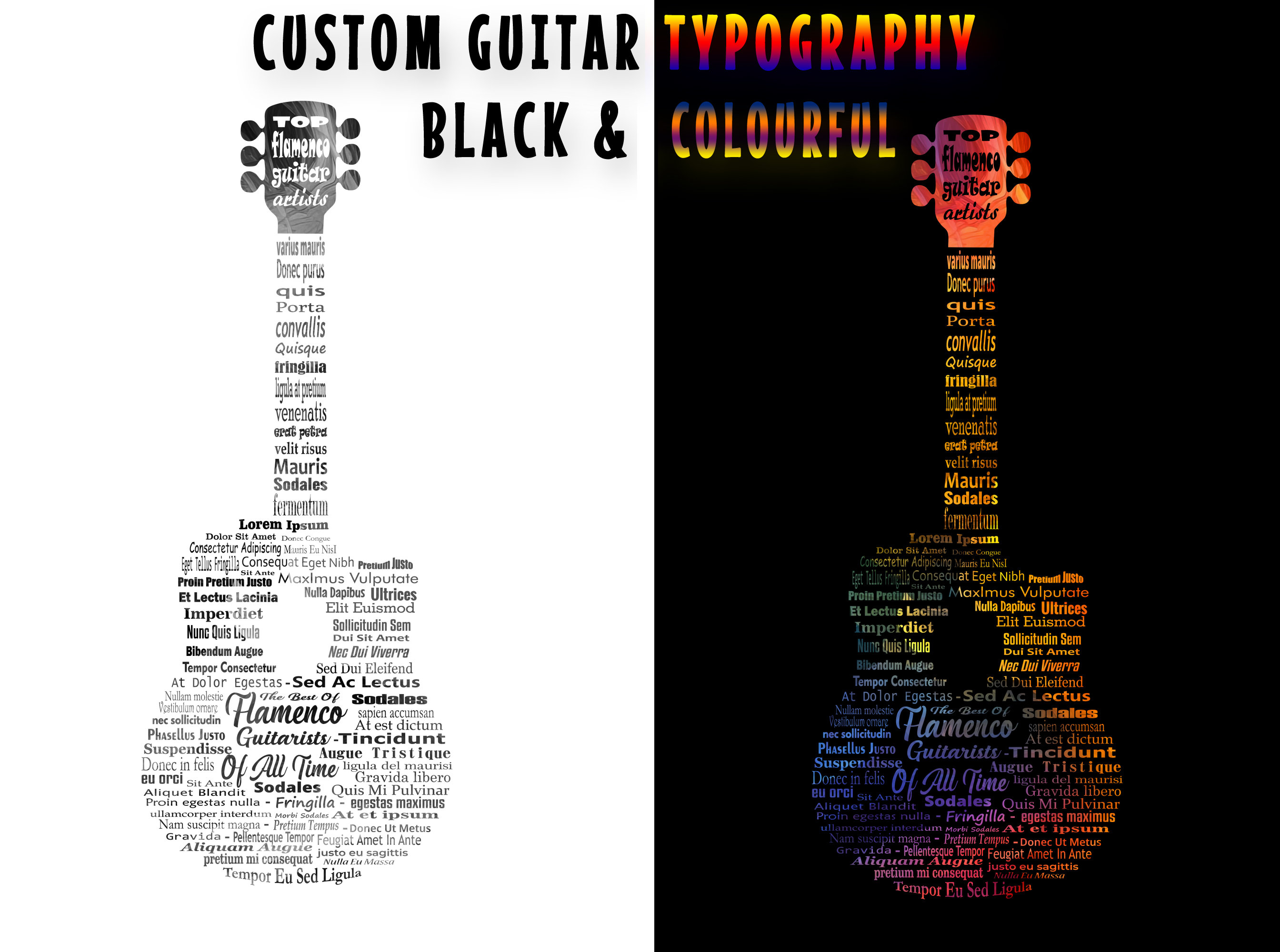 Guitar Lyrics Typography, Guitar Lyrics Svg, Flamenco Guitar Typography ...