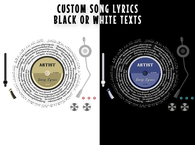 Vinyl Record Song Lyrics SVG Scrip Font .v3, Personalized Christmas ...
