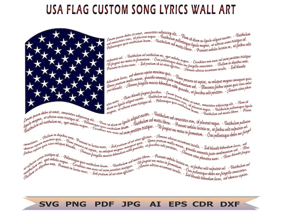 USA Flag Custom Song Lyrics Wall Flag of the United States - Etsy