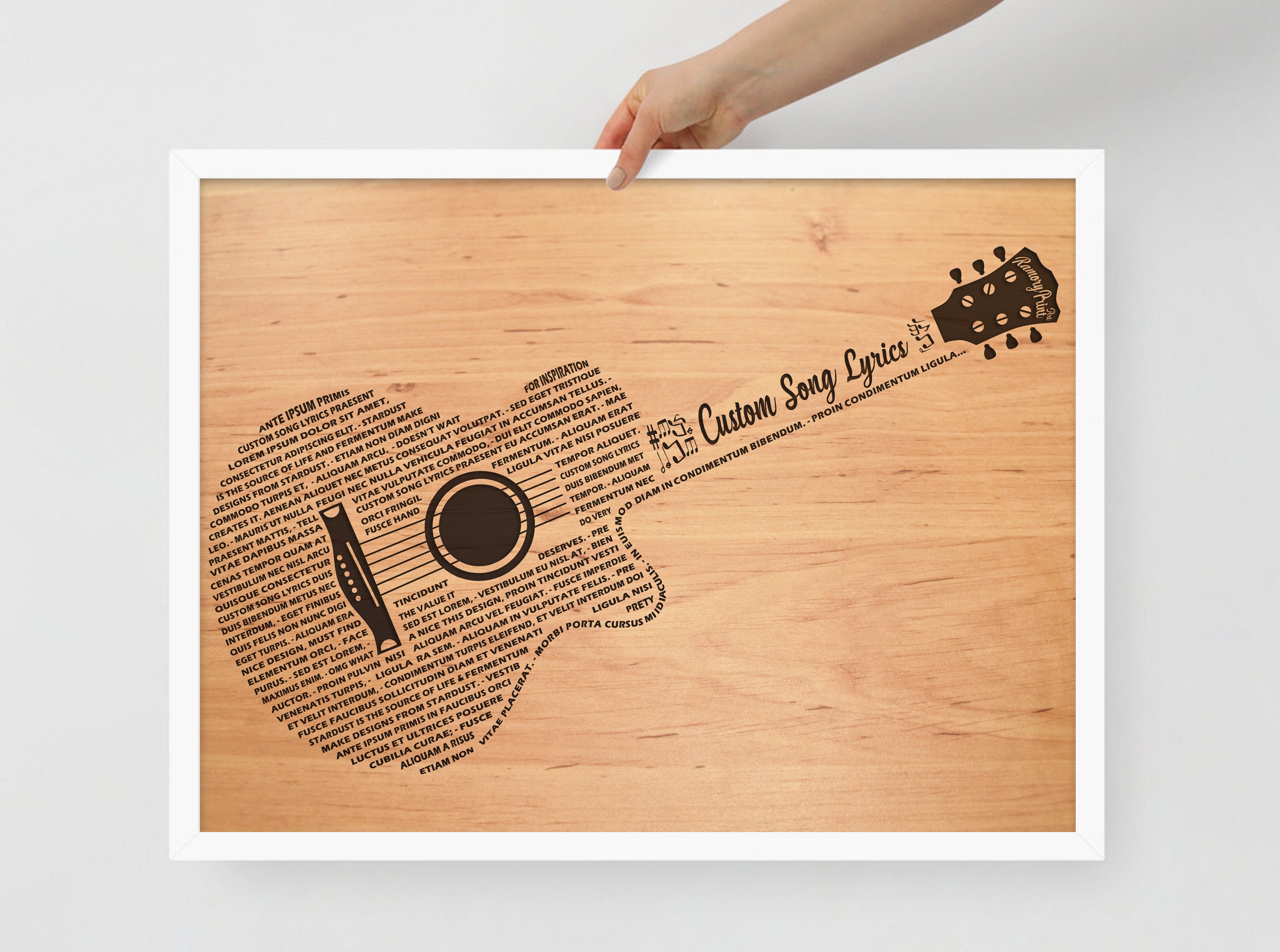 Laser Engraved Look Lyric Guitar | Laser Burn Song Lyrics | Lyric ...