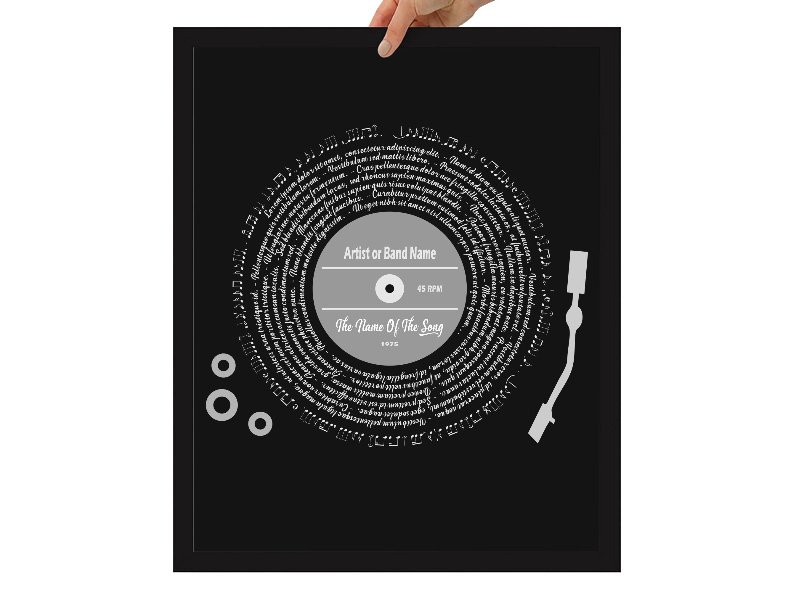 Vinyl Record Custom Song Lyrics SVG Scrip Font .v2 - Etsy