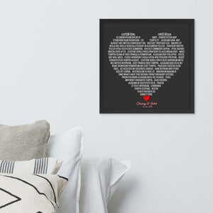 Custom Song Lyrics Heart Design SVG Wall Art | Anniversary Gift | Any ...