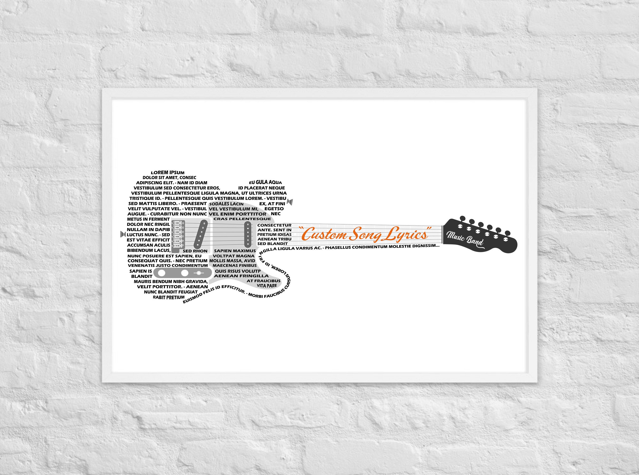 Custom Song Lyrics Electric Guitar T. Caster Version .v5 | Any Song ...