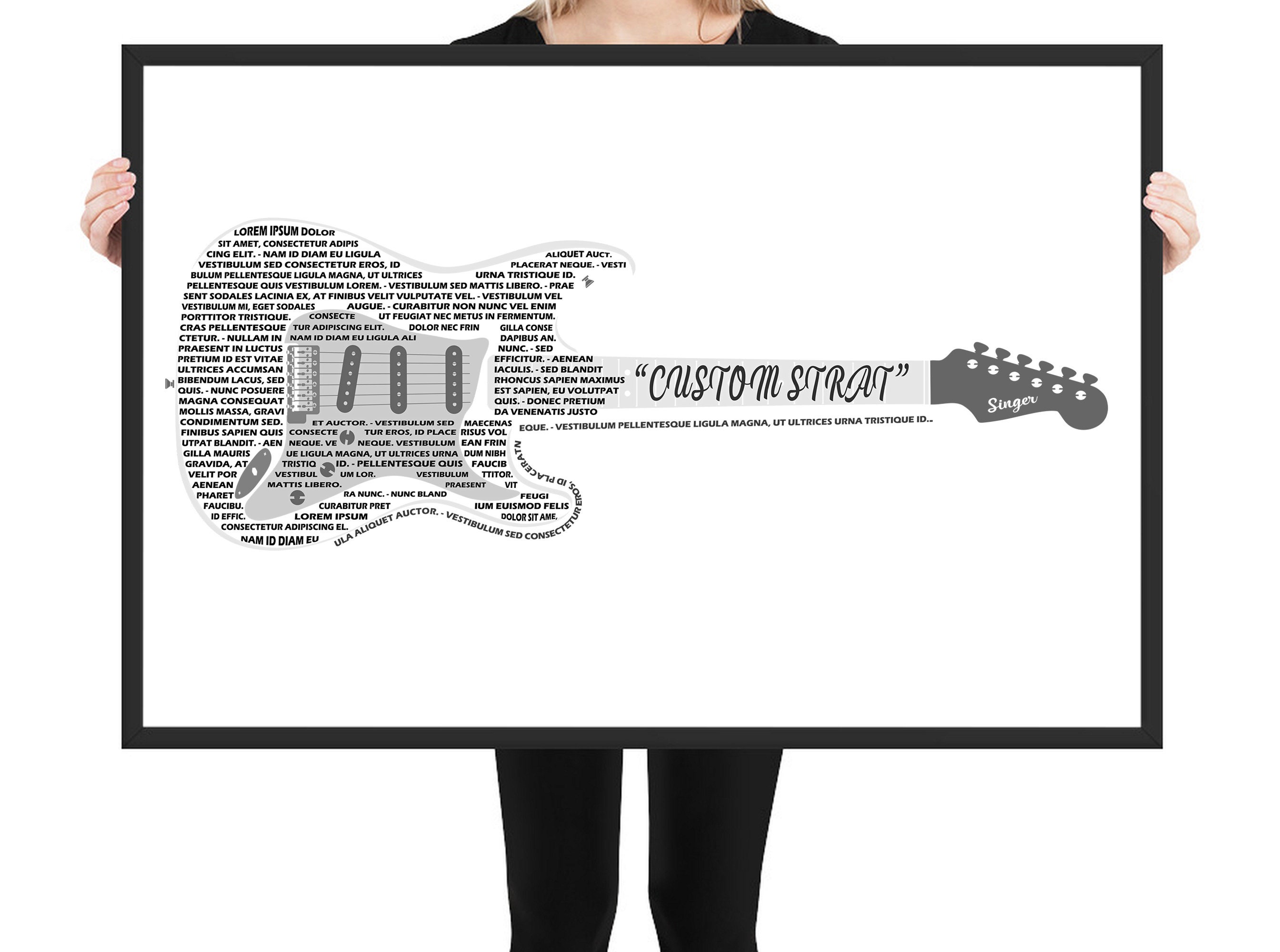Custom Song Lyrics Electric Guitar Strat Version .v3 Any Song Lyrics ...