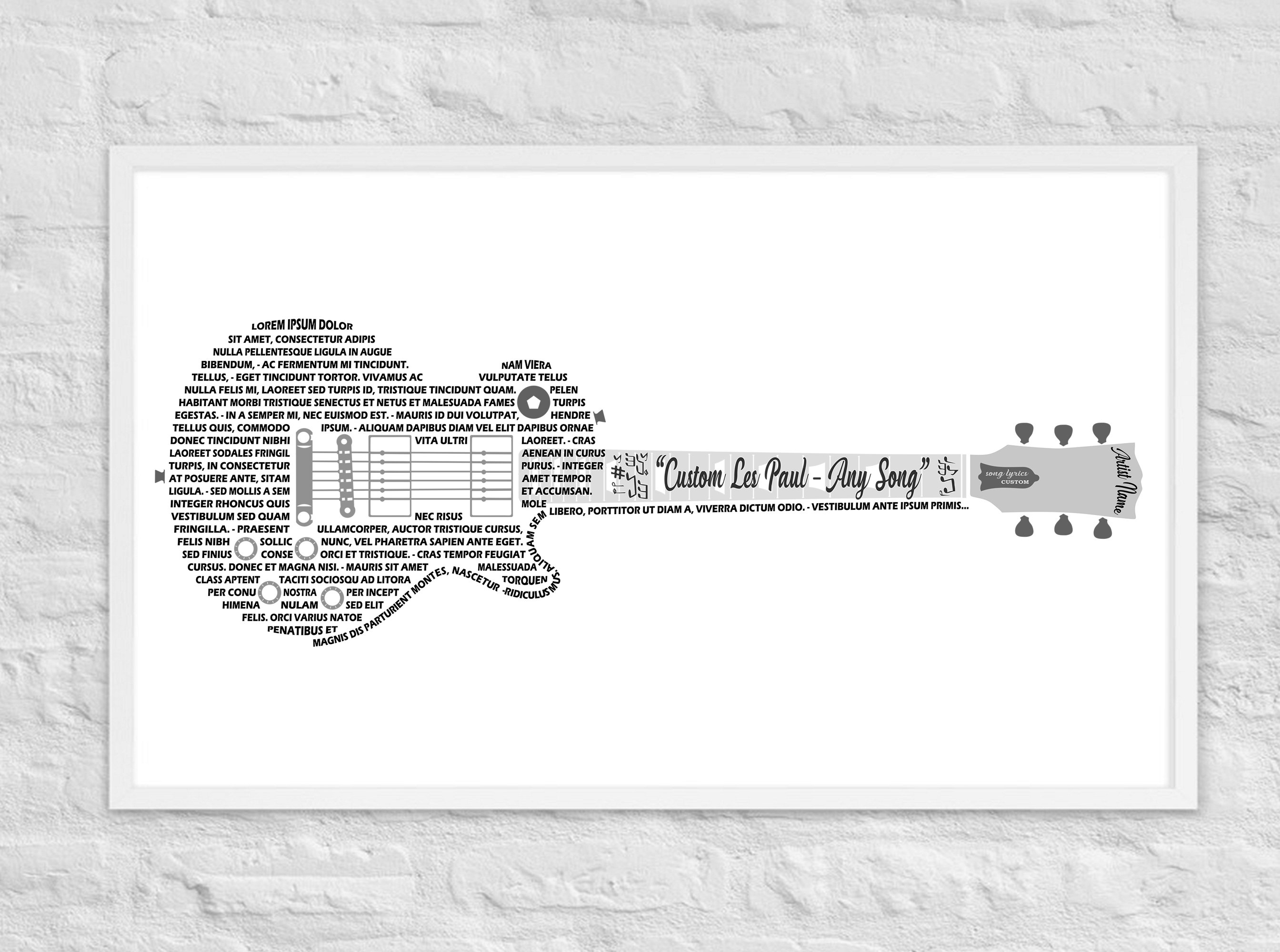 Custom Song Lyrics Electric Guitar Les Paul Version | Any Song Lyrics ...