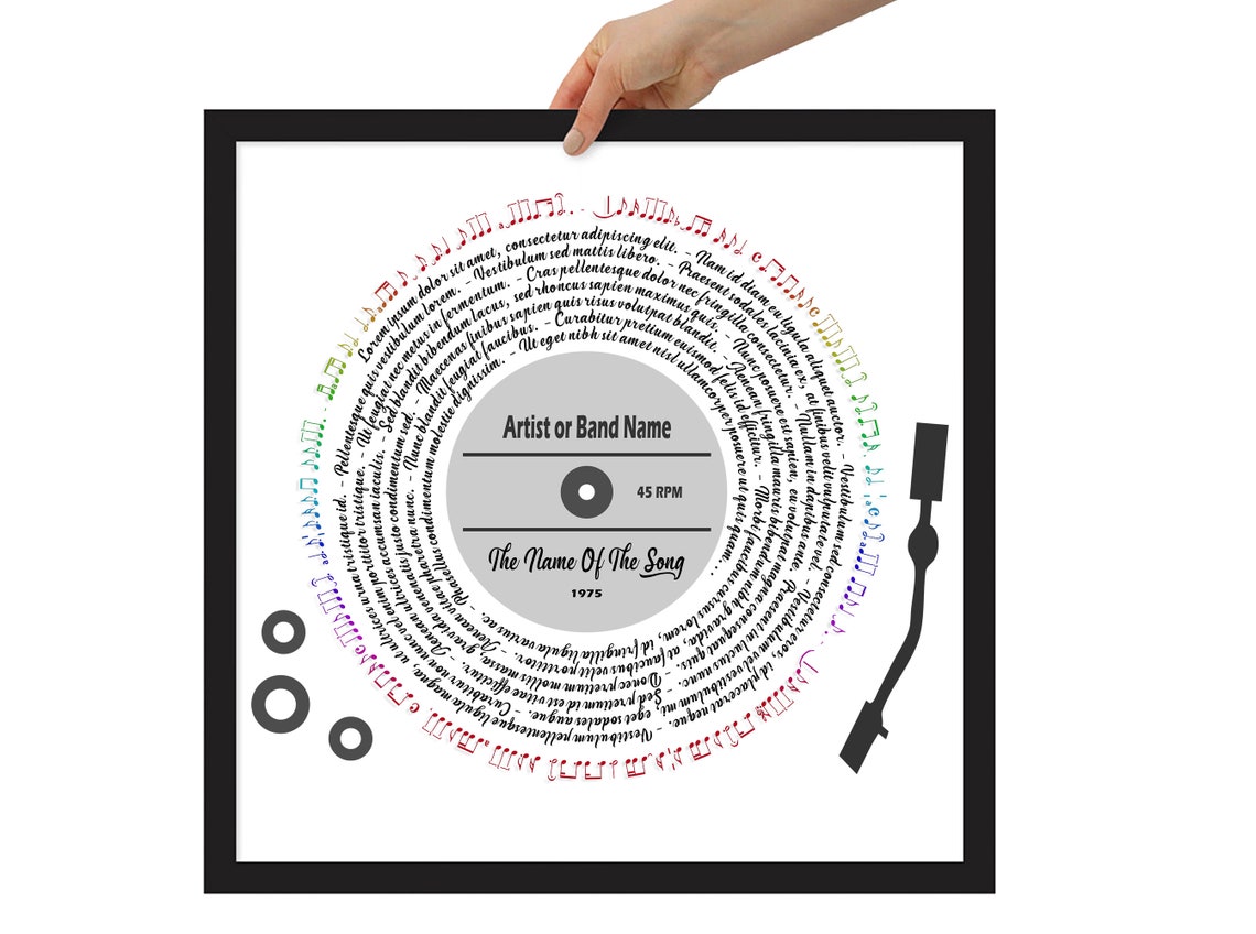 Vinyl Record Custom Song Lyrics SVG Scrip Font .v2 - Etsy