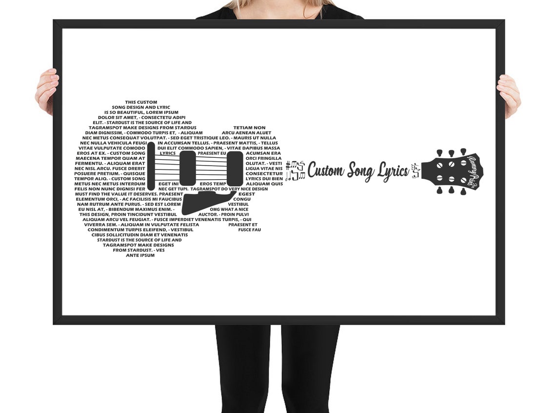 Custom Song Lyrics Electric Guitar Version .v2 Song Lyrics - Etsy