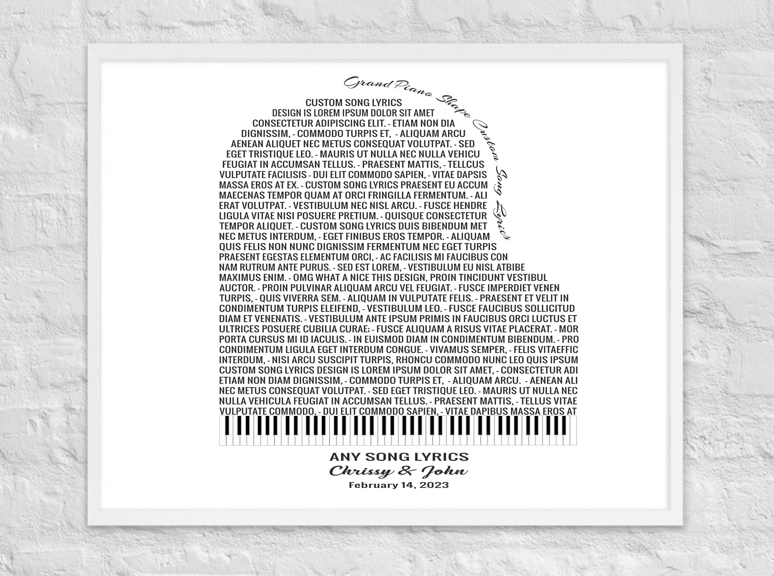Custom Song Lyrics Grand Piano | Any Song Lyrics SVG - Etsy