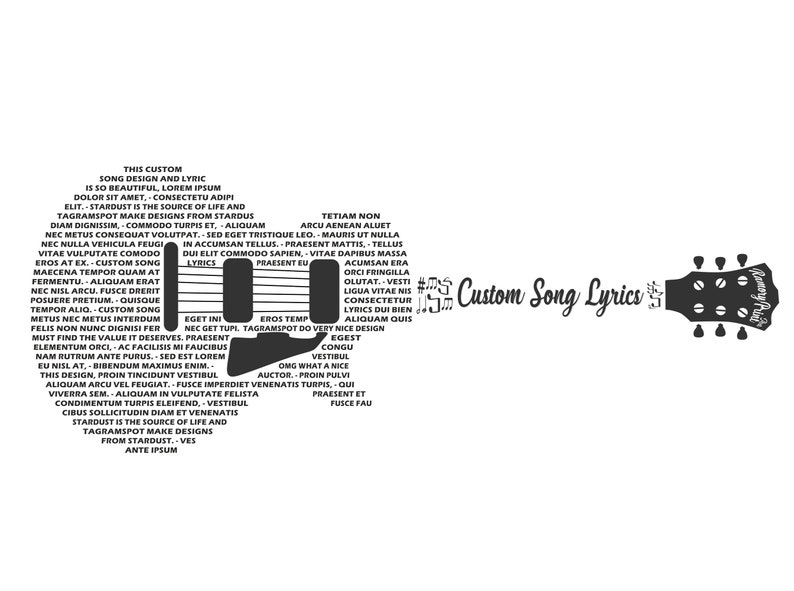 Custom Song Lyrics Electric Guitar Version .v2 | Song Lyrics SVG ...