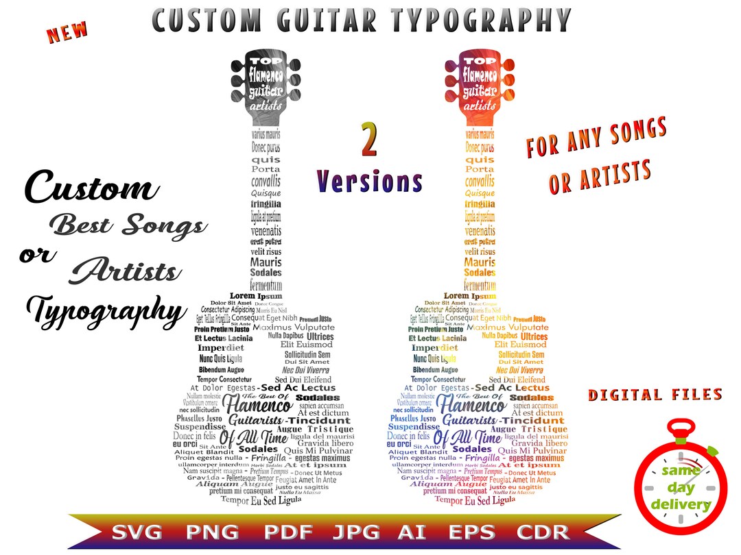 Guitar Lyrics Typography, Guitar Lyrics Svg, Flamenco Guitar Typography ...