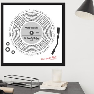 Vinyl Record Custom Song Lyrics SVG Scrip Font .v2, Personalized ...