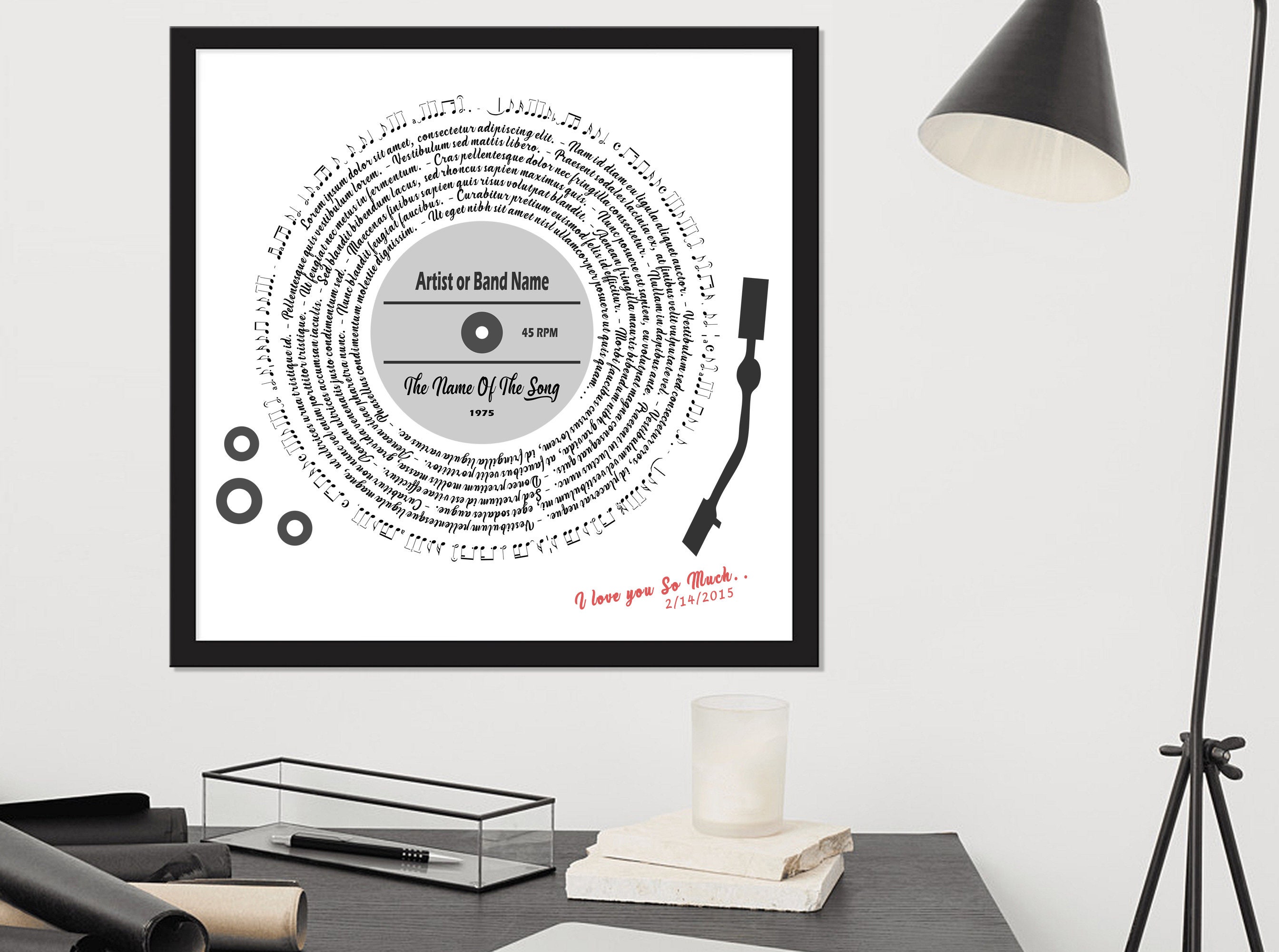 Vinyl Record Custom Song Lyrics SVG Scrip Font .v2 - Etsy
