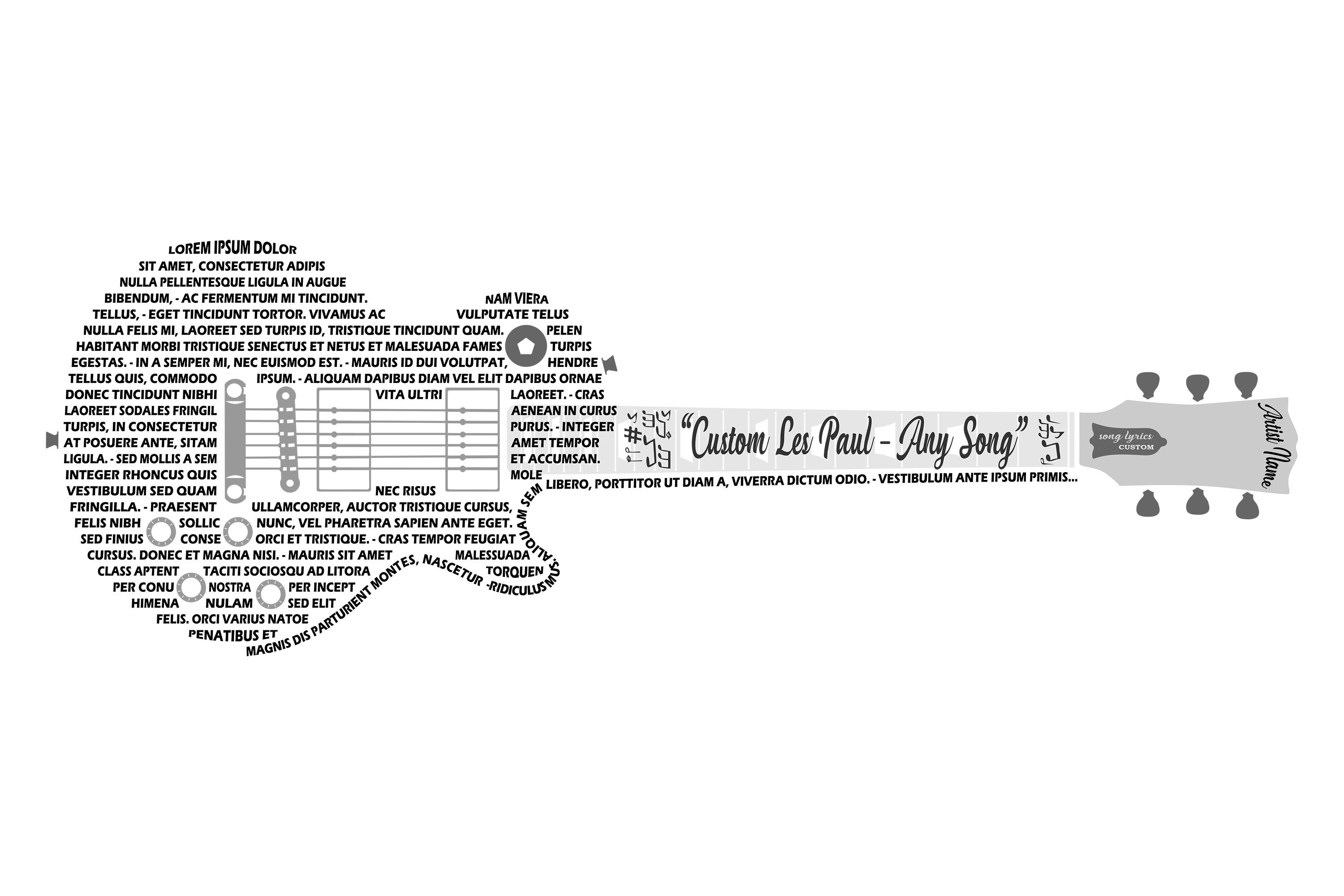 Custom Song Lyrics Electric Guitar Les Paul Version | Any Song Lyrics ...