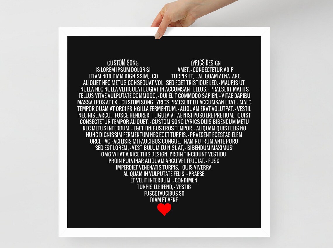 Custom Song Lyrics Heart Design SVG Wall Art Anniversary - Etsy