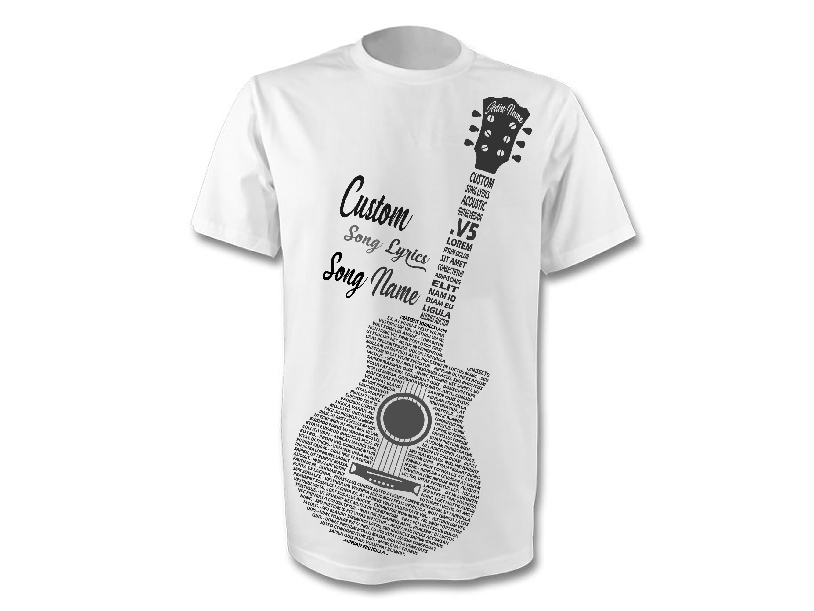 Custom Song Lyrics Acoustic Guitar Vertical Version .v5 | Cricut SVG ...