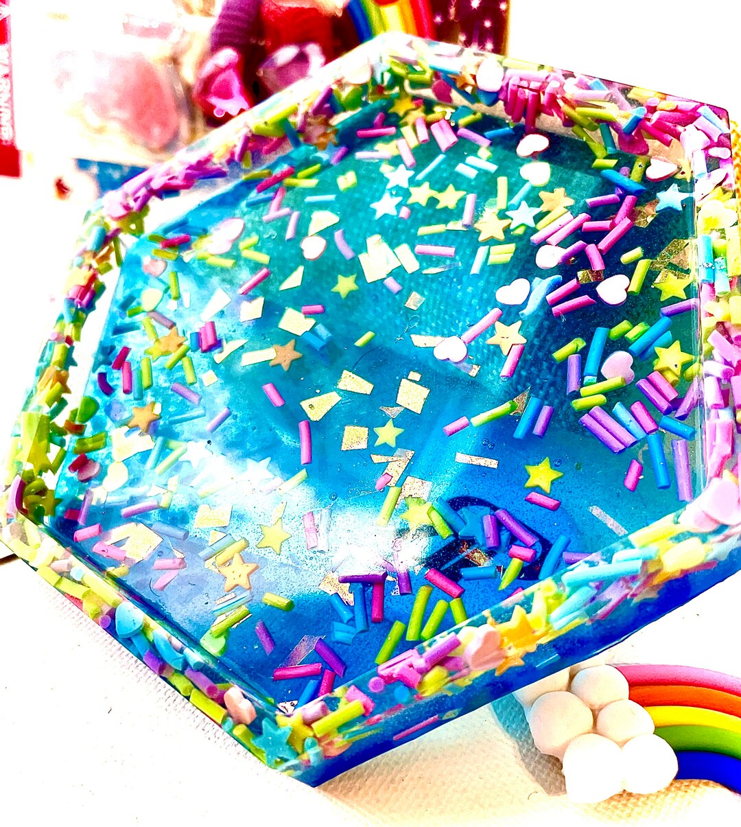 Ryssa Frank 90s Sugar Rush Sprinkles Stars & Hearts Small Faux Candy ...