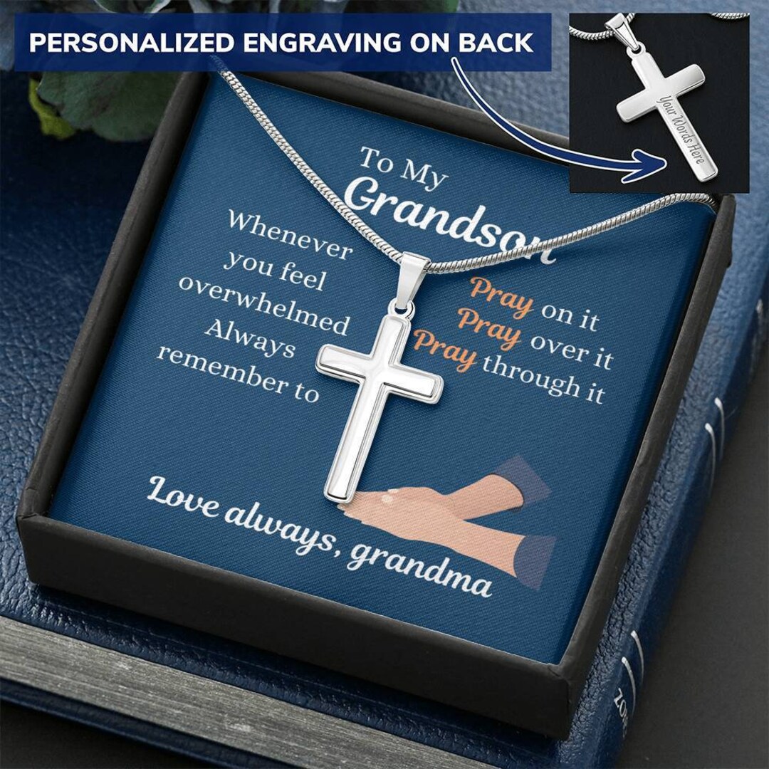 Personalized Confirmation Cross Necklace, Custom Engraved Confirmation ...