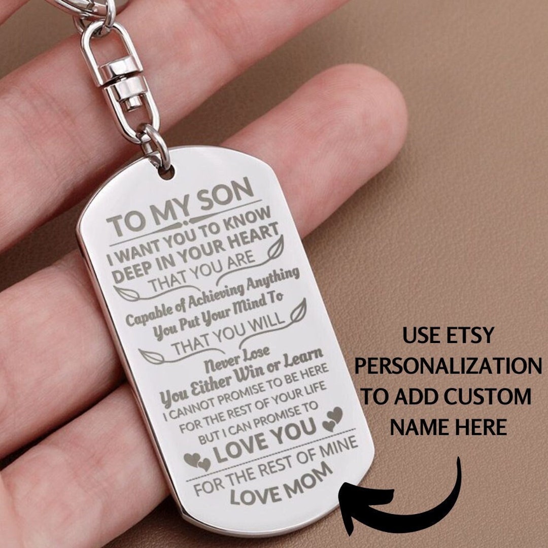 To My Son Keychain, Gift From Mom Dad to Son, Birthday Holiday ...