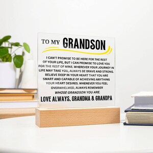Grandson Personalized Acrylic Plaque, Gift for Grandson From Grandma ...
