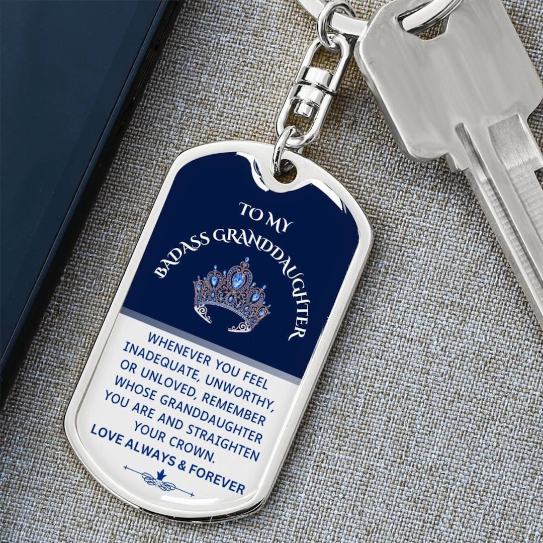 To My Badass Granddaughter Keychain, Personalized Keychain From Grandma ...