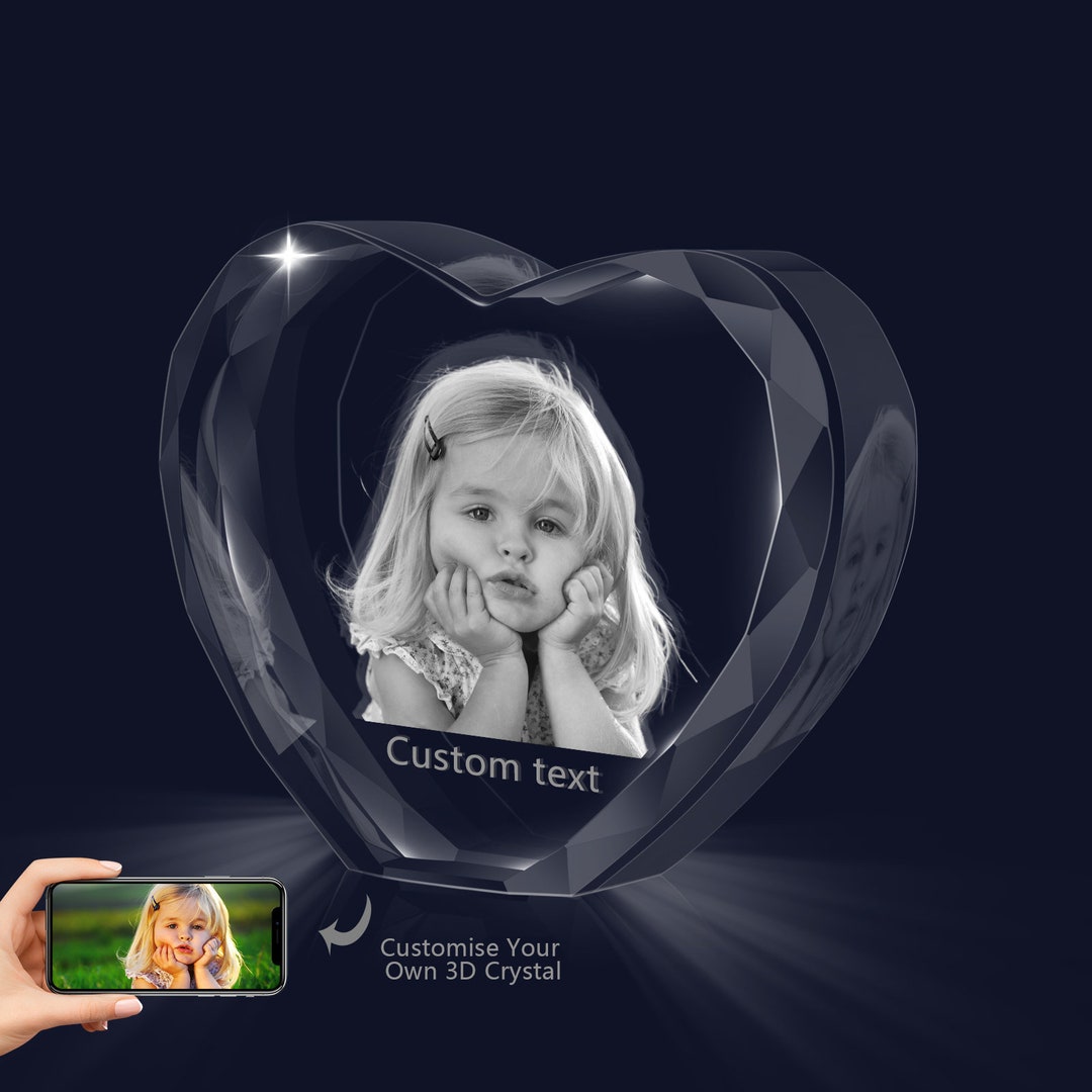 Custom 3D Crystal With Photo & Text | Personalized Keepsake | Elegant ...